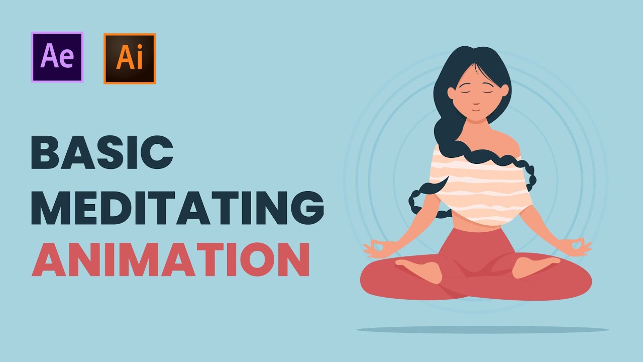 Relaxed Woman Meditating Animation in After Effects CC #aftereffects # ...