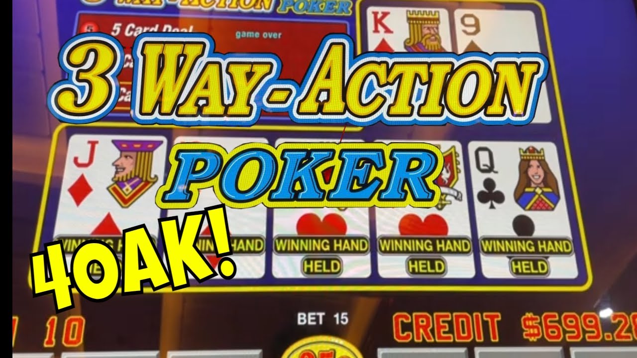 Little 3 Way Action Video Poker Four of a Kind! - YouTube