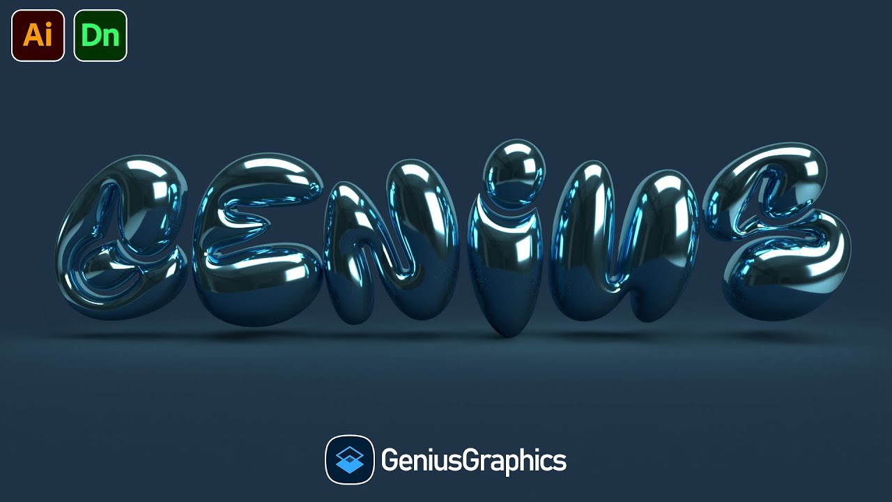 How to Create Bubble text in Adobe Illustrator and Add Materials and ...