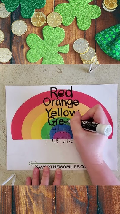 Rainbow Color Words Tracing Worksheet - YouTube