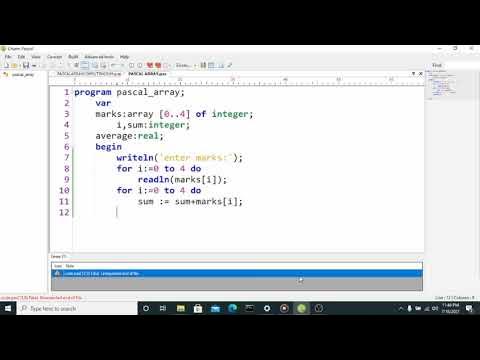 PASCAL PROGRAM - COMPUTING SUM AND AVERAGE OF ARRAY - YouTube