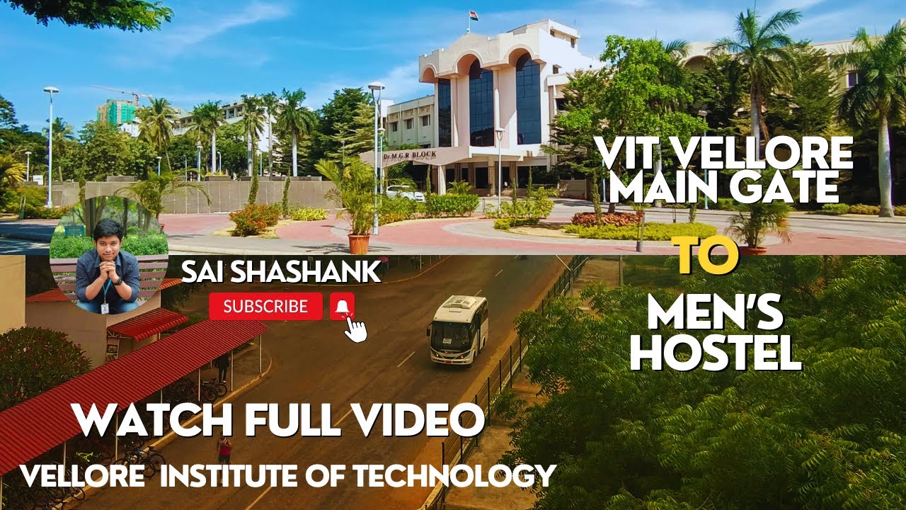 VIT main gate to men's hostel in shuttle bus #vit #university #vellore ...