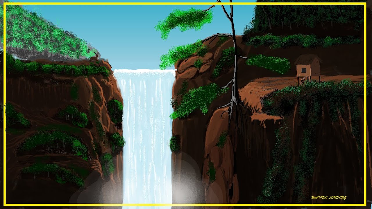 MS PAINT WATER LONG WATERFALL - YouTube