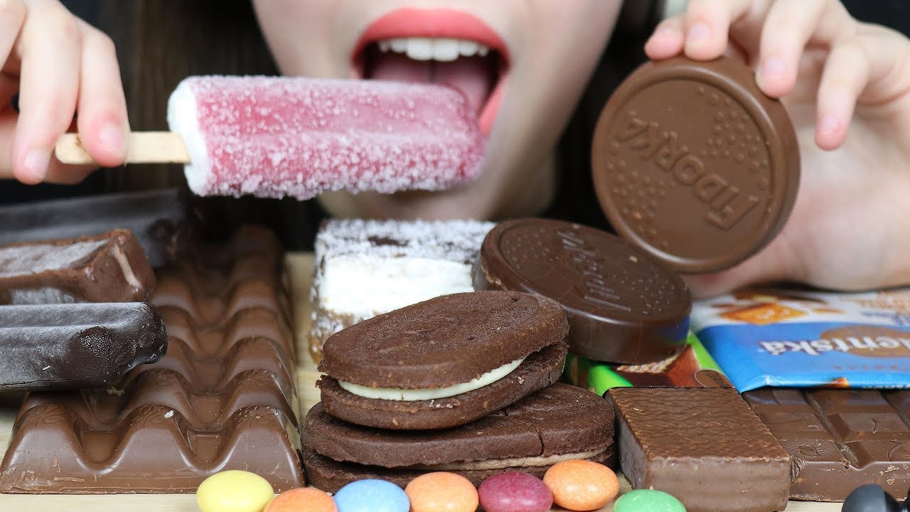 Asmr Czech Chocolate Candy Ice Cream Chewy And Crunchy Eating Sounds
