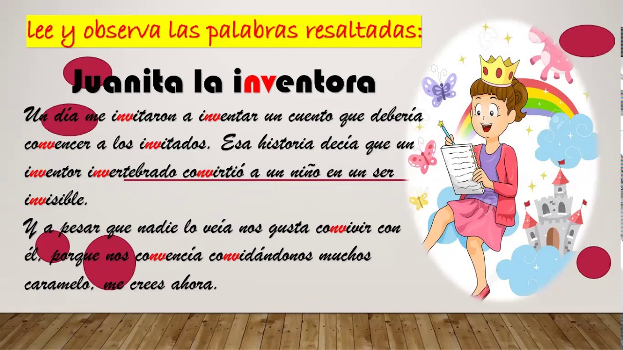 COMUNICACIÓN 3° PRIMARIA: LAS PALABRAS CON NV - 1 PARTE - YouTube