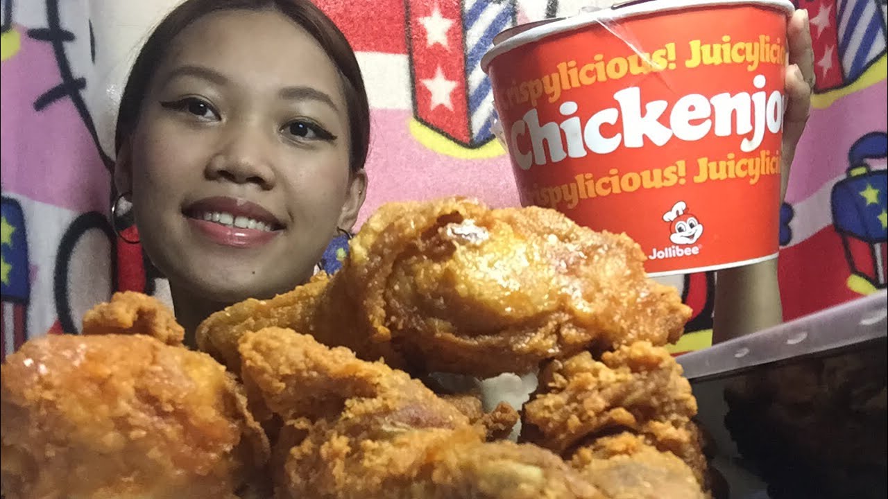 JOLLIBEE CRISPY CHICKENJOY AND PINOY-STYLE SPAGHETTI MUKBANG - YouTube