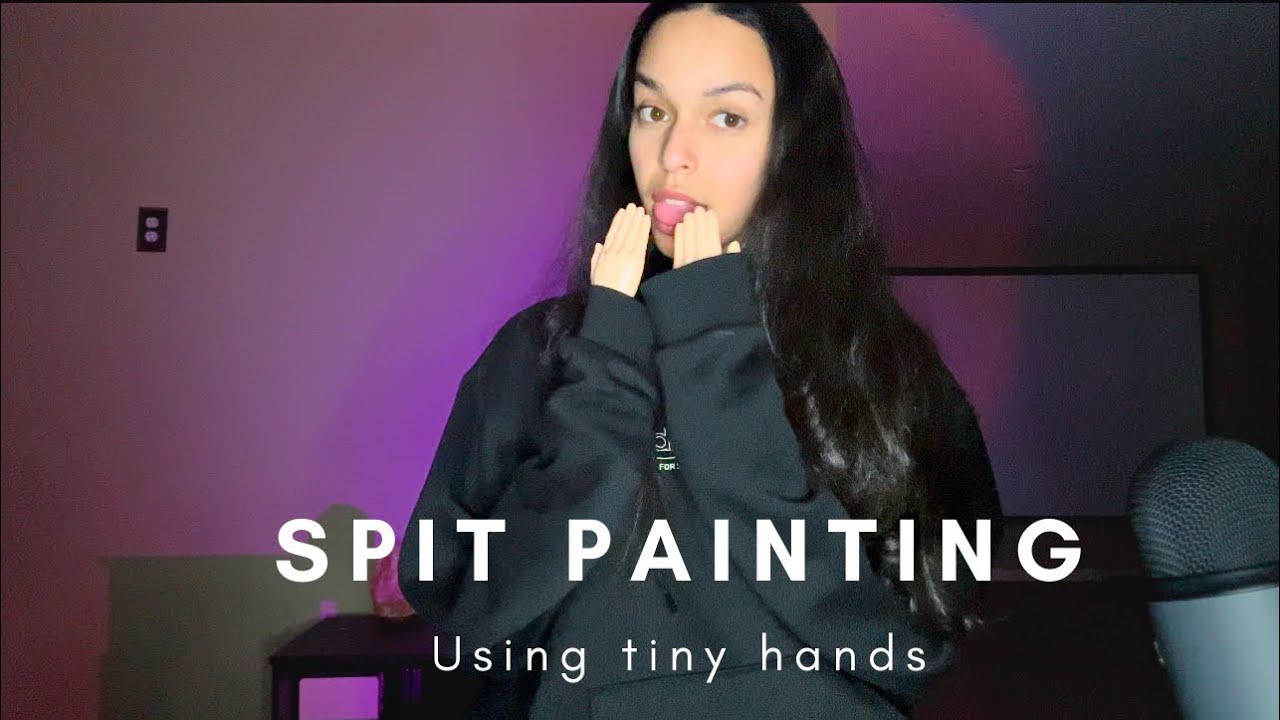 Spit painting using tiny hands🤲🏼 (no talking) - YouTube