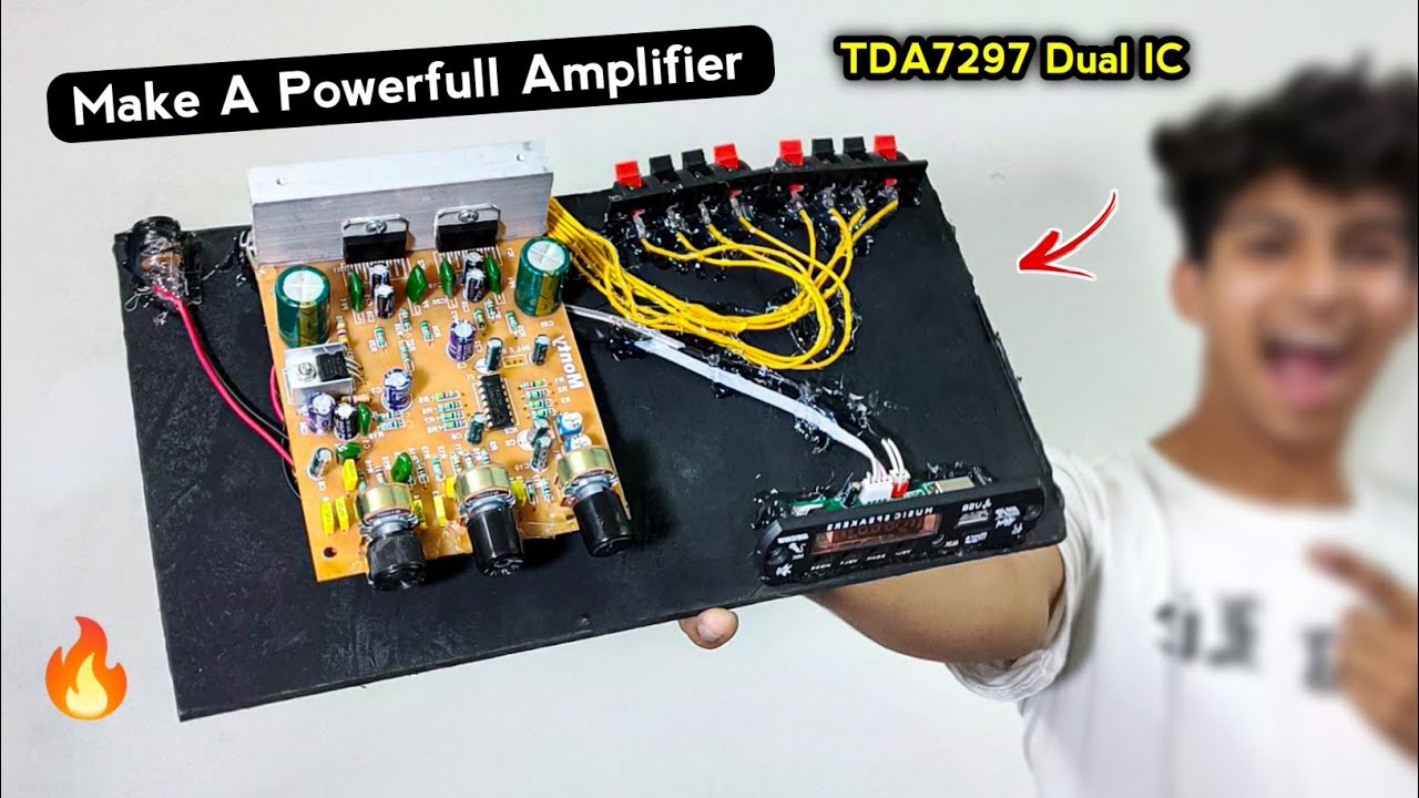 घर पे बनाया PowerFull tda7297 Amplifier || How To Make 4 Channel ...