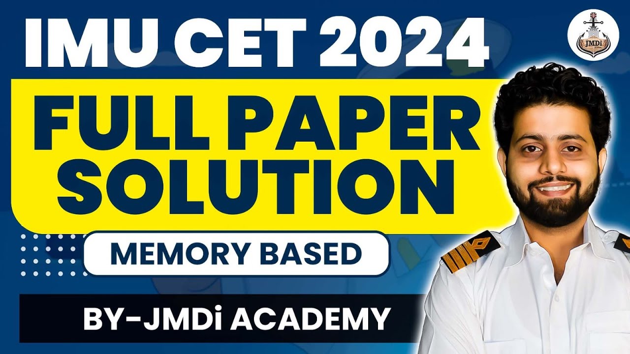 IMU CET Exam Solution 2024 by JMDi Academy | Maths, GS, Aptitude ...