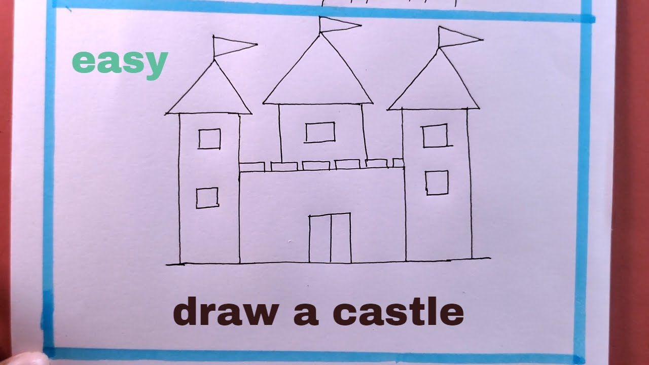 How To Draw A Castle Easy/Easy Castle Drawing - YouTube