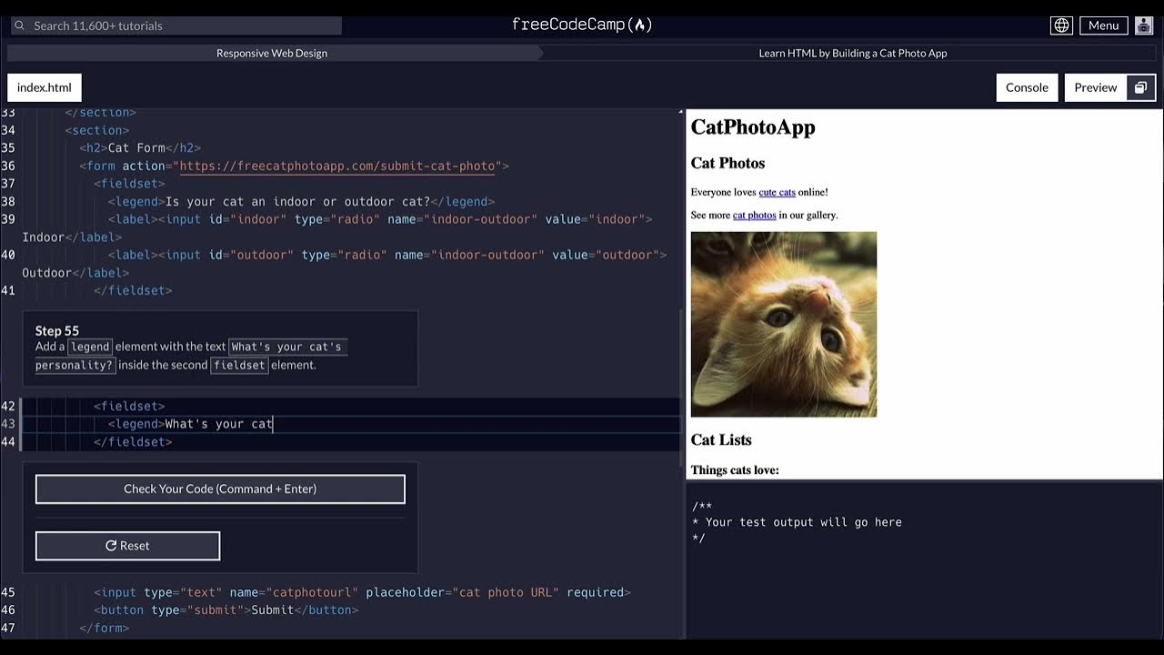 FreeCodeCamp - Responsive Web Design - Step 55 of 71 - Learn HTML by ...