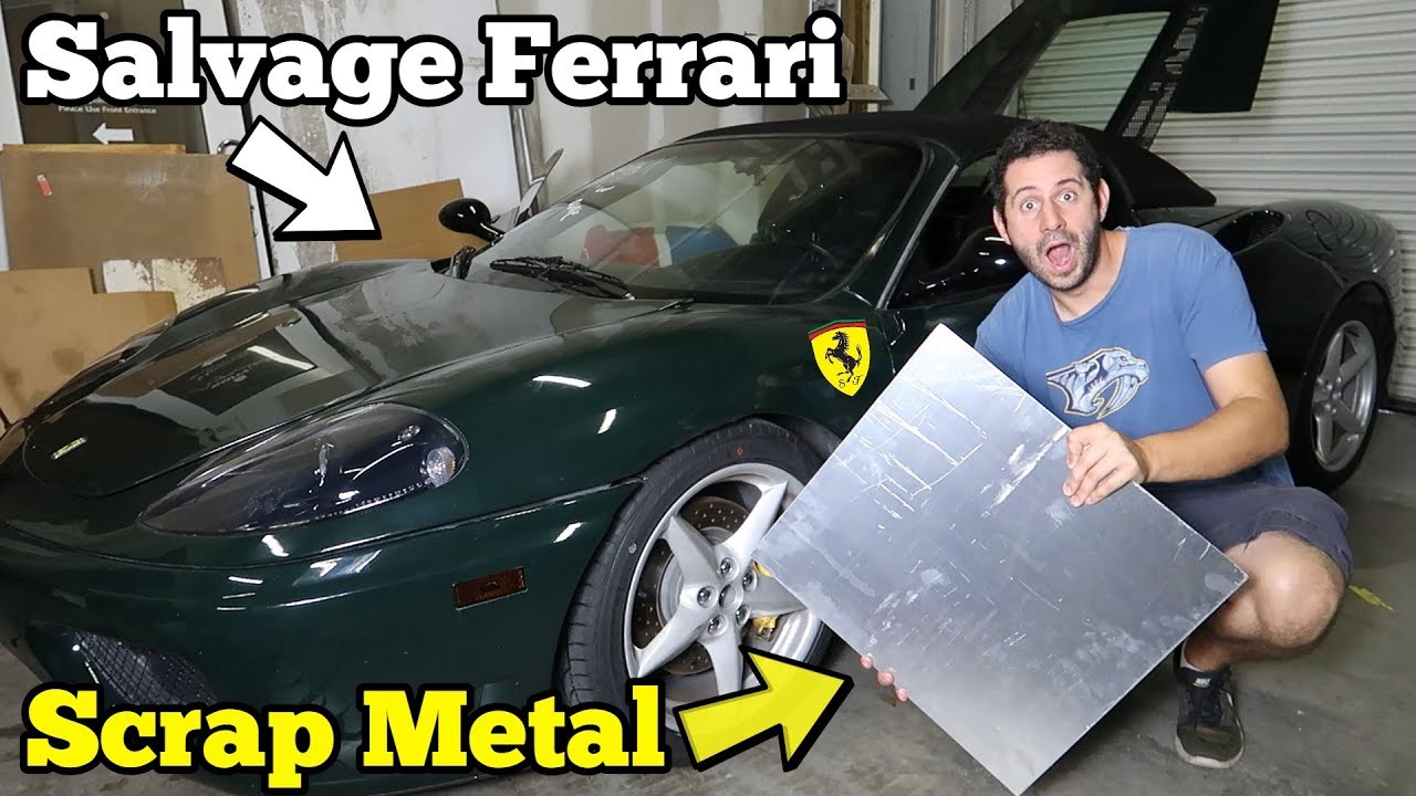 Rebuilding a TOTALED Ferrari's Undercarriage Damage Using $25 in SCRAP ...