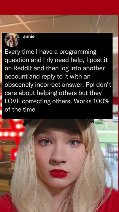 every time I need programming help I go on Reddit. 🤡 - YouTube