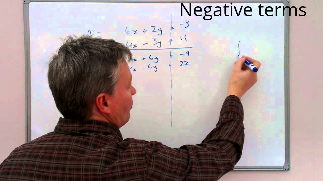How to solve simultaneous linear equations using algebra - YouTube