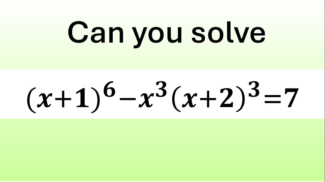 An Amazing Algebraic Equation | Give It A Try! - YouTube
