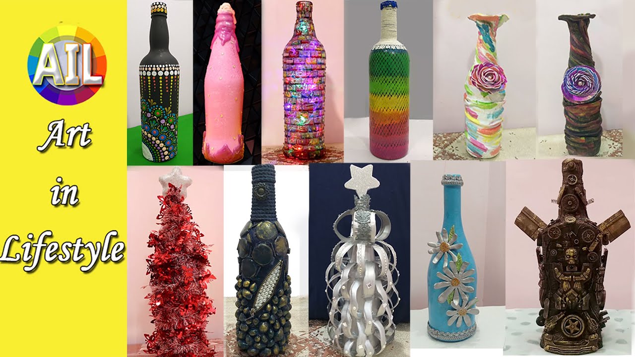 #10 Amazing Unique Bottle Designs #Bottle craft Compilations #DIY Home ...