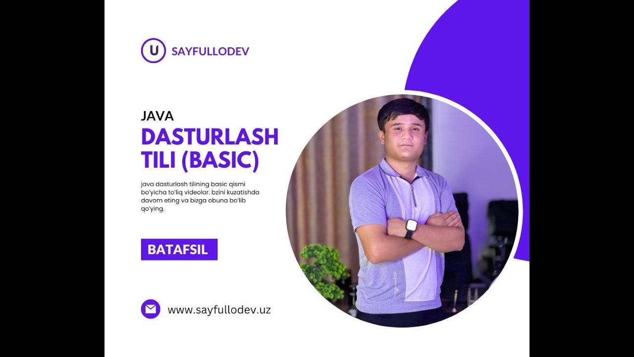 Java dasturlash tilida ma'lumot turlari (data types) va o'zgaruvchi ...