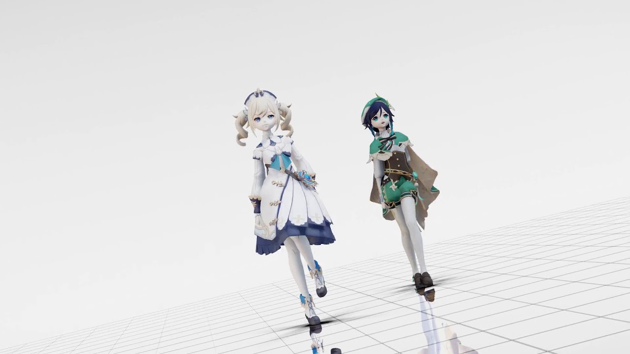 Womanizer| Genshin Impact MMD| Barbara & Venti| Motion DL in desc - YouTube