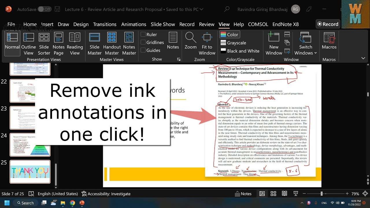 How To Remove All Ink Annotations From Powerpoint Presentation Quickly In One Click Youtube