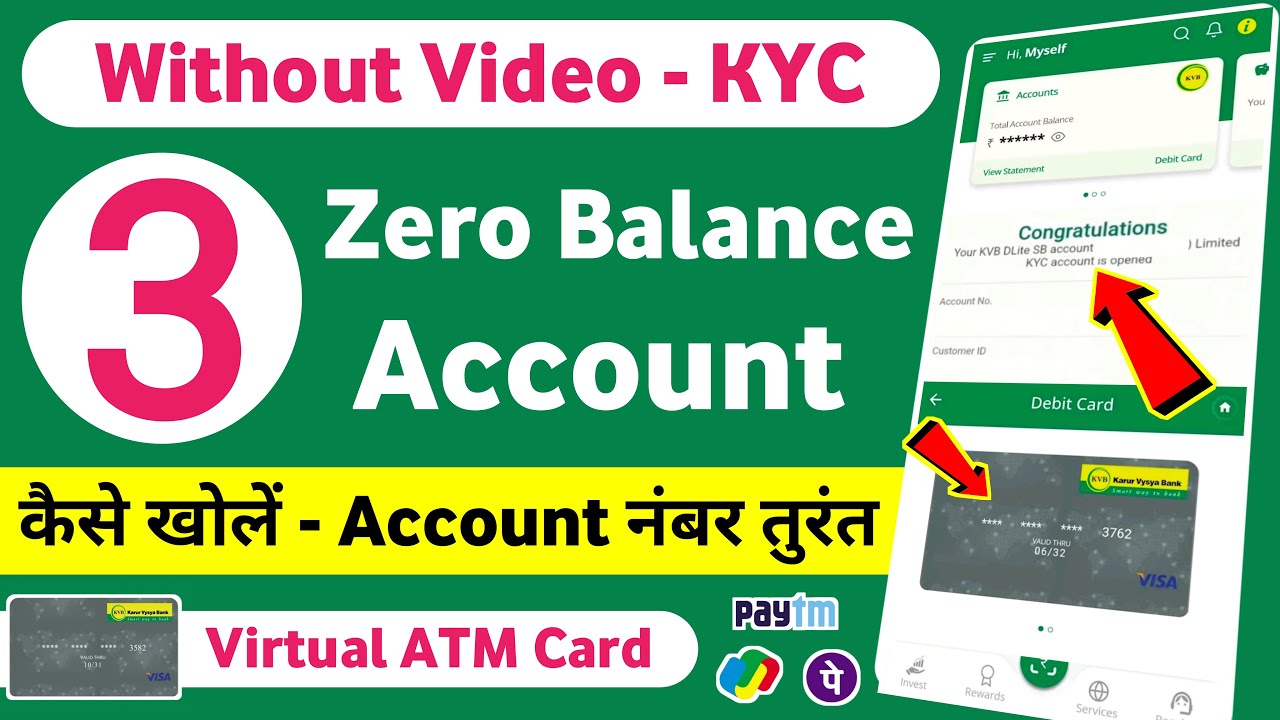 3 Bank Zero Balance Account Without Video Kyc || Zero Balance Account ...