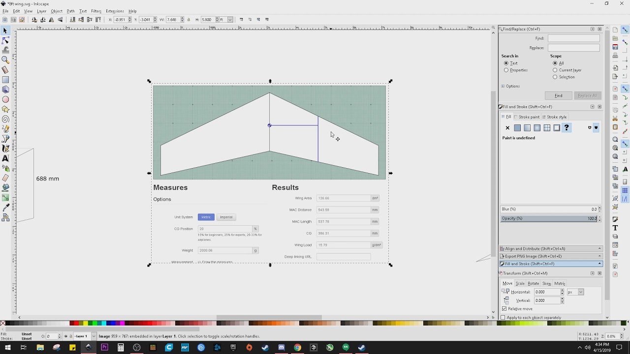8ft Zagi - How i use Inkscape for designing Wings - YouTube