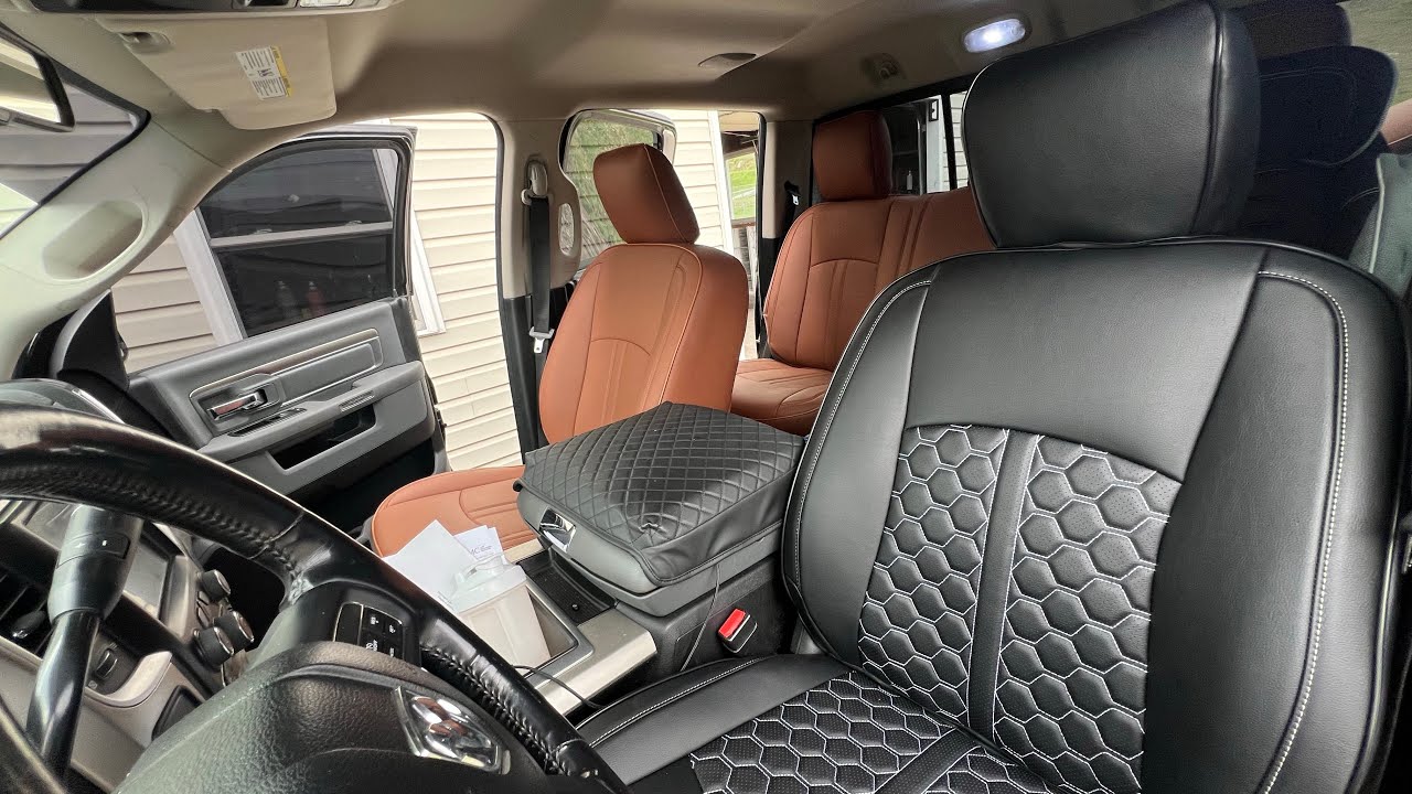 Best 4th gen ram seat covers. Kustom Interior Honeycomb w/ white ...