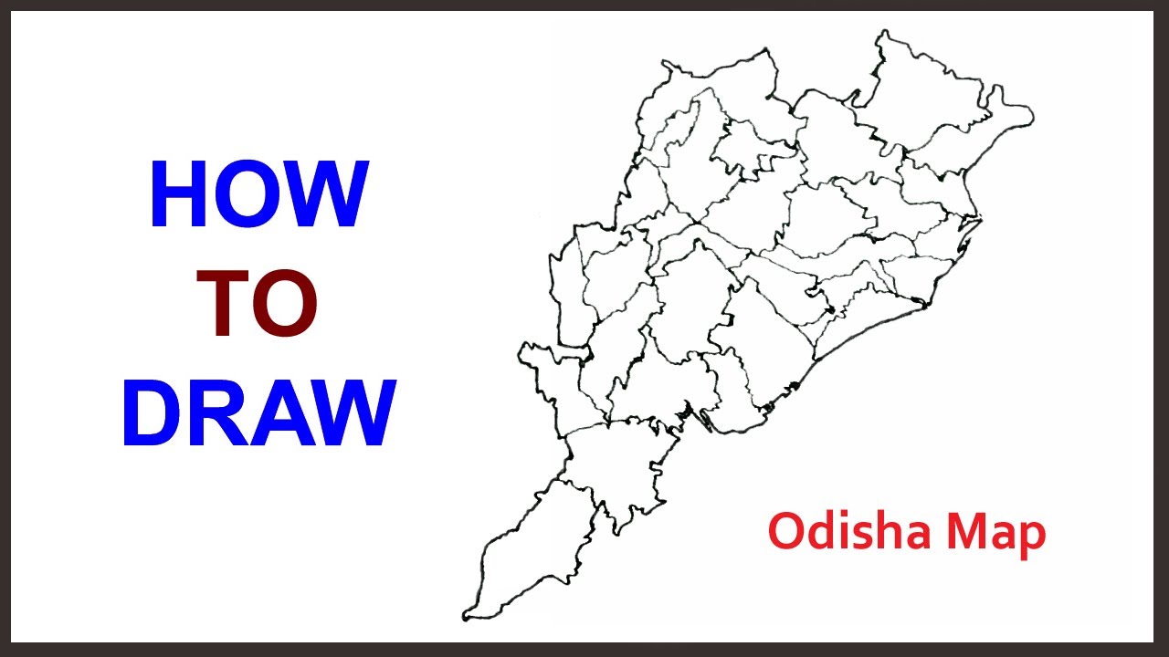 Odisha: How to draw Odisha (Orissa) map with district - YouTube