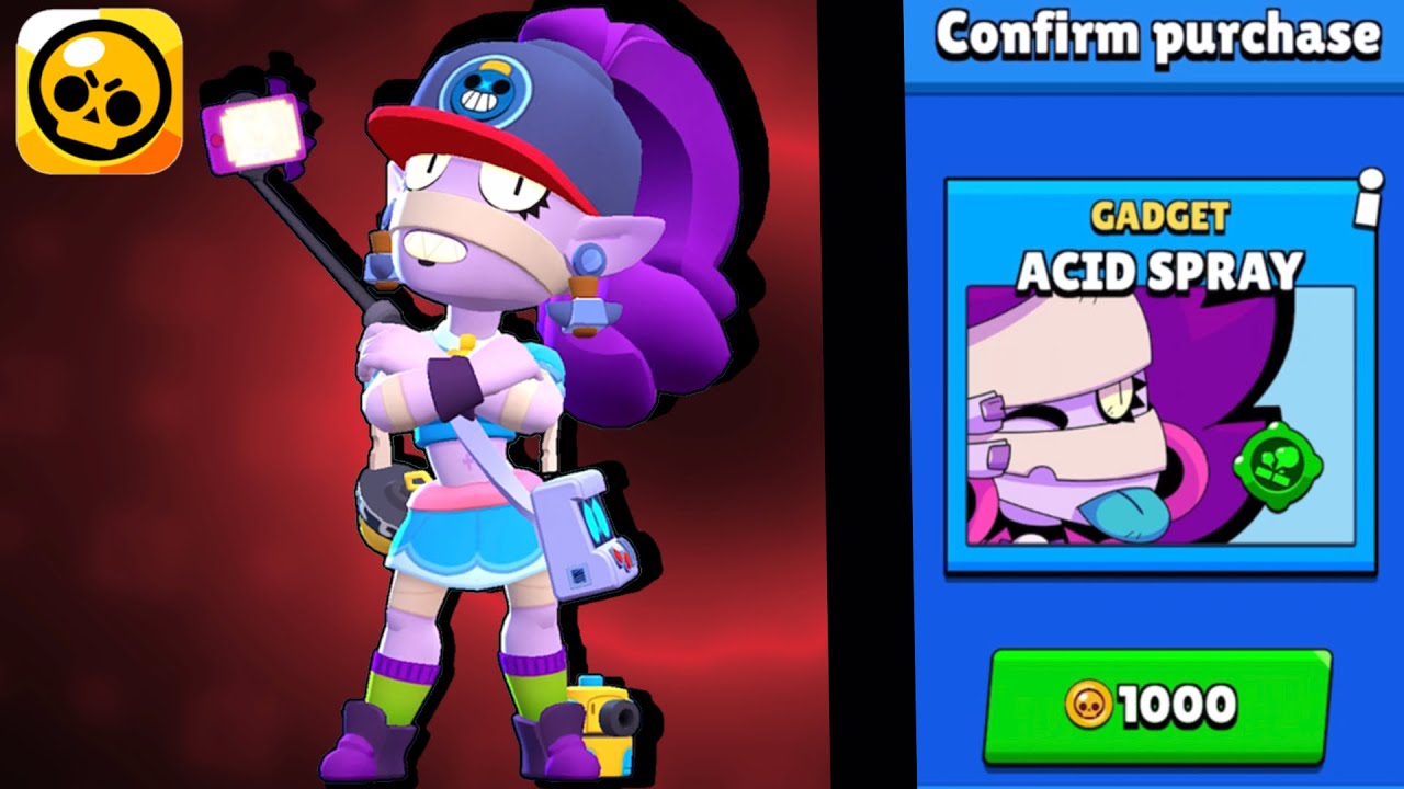 New Gadget Emz ☠️ ACID SPRAY - Brawl Stars - YouTube