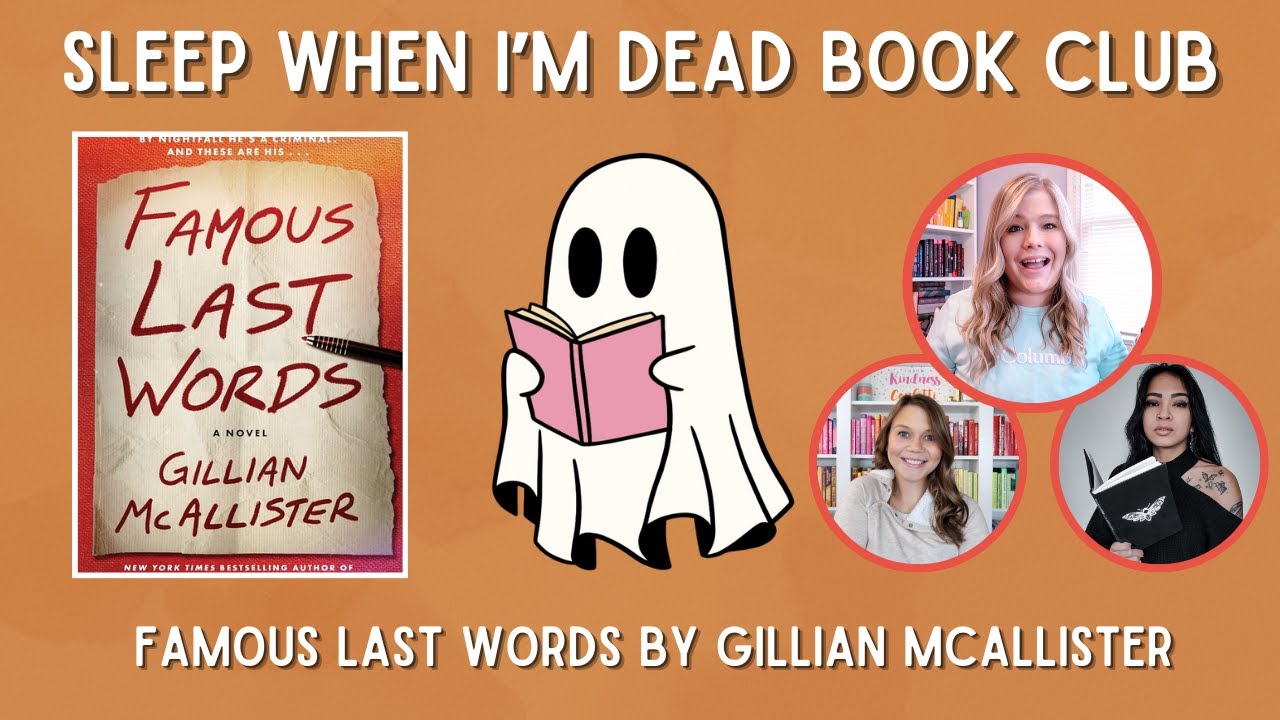 Famous Last Words Book Discussion 👻 Sleep When I'm Dead Book Club - YouTube
