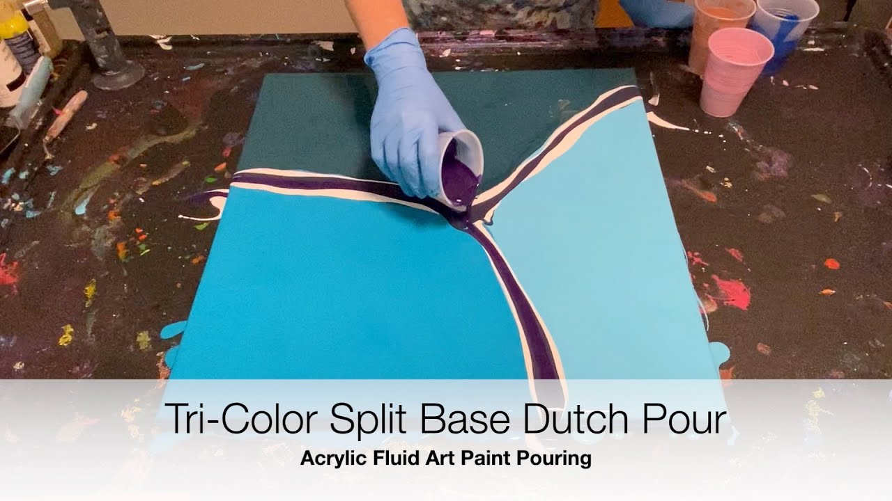 #43 | Tri-Color Split Base Dutch Pour | Using Shades for Contrast ...