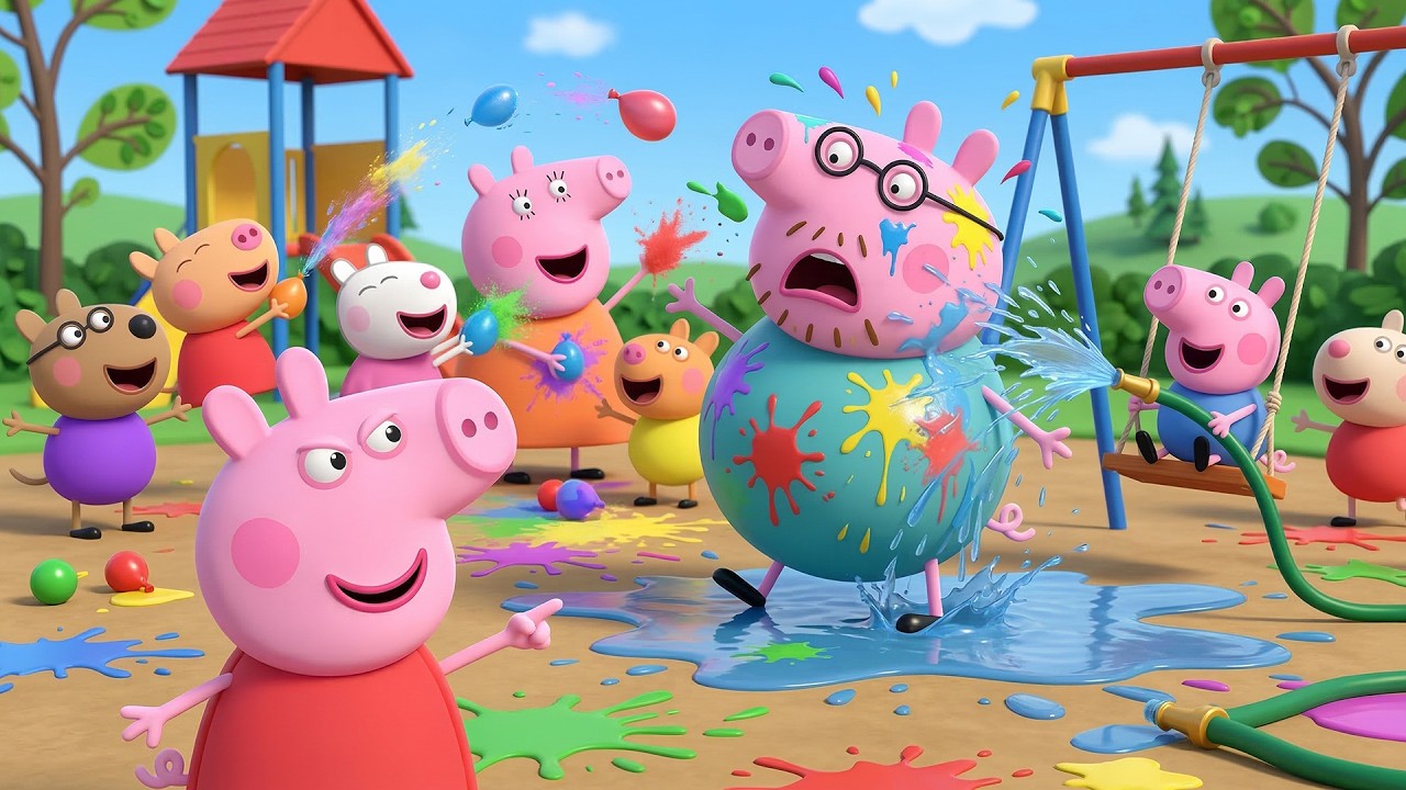 Peppa Starts a Prank…Chaos Explodes 😱💦🎨 Water & Colors Splash ...