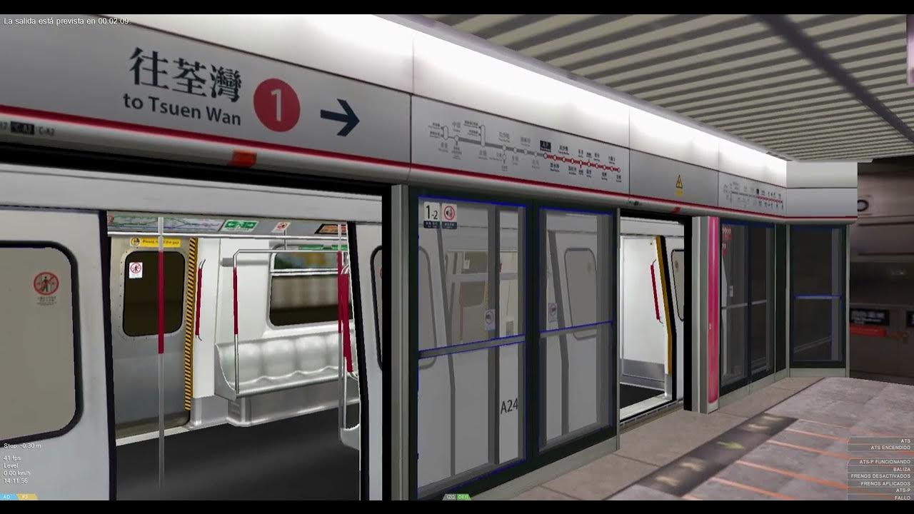 [OpenBVE] MTR Tsuen Wan Line M-Train Arriving And Departing In Tsim Sha Tsui - YouTube