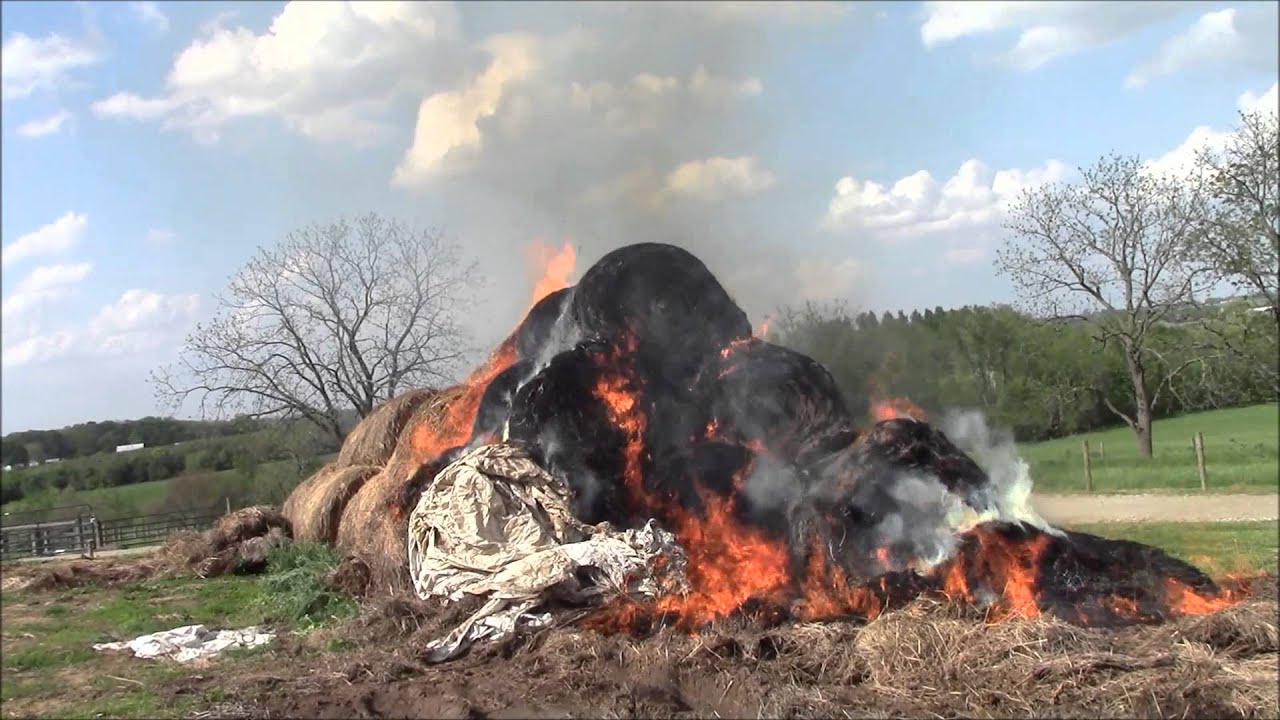 Huge Hay Fire - YouTube