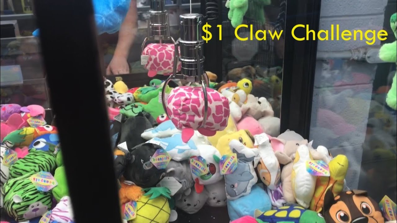 $1 CLAW CHALLENGE! - Claw Machine Wins - YouTube
