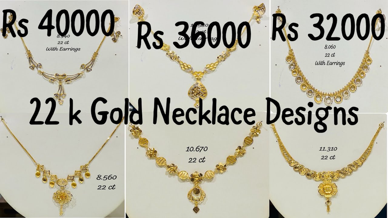 22 k Gold Necklace Designs | Girlish gold sets | Simple Gold sets ...