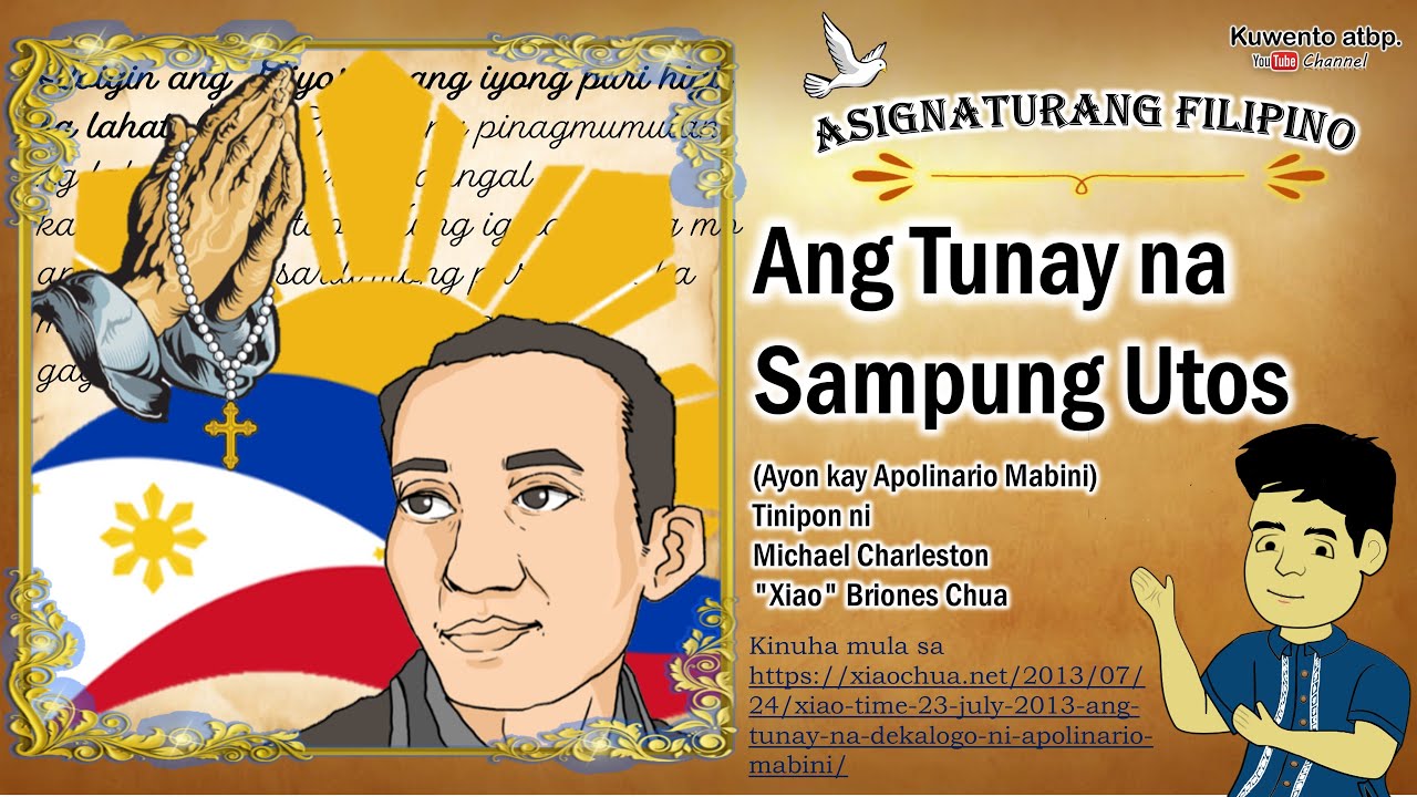 Ang Tunay na Sampung Utos | Ayon kay Apolinario Mabini | Baitang 8 ...