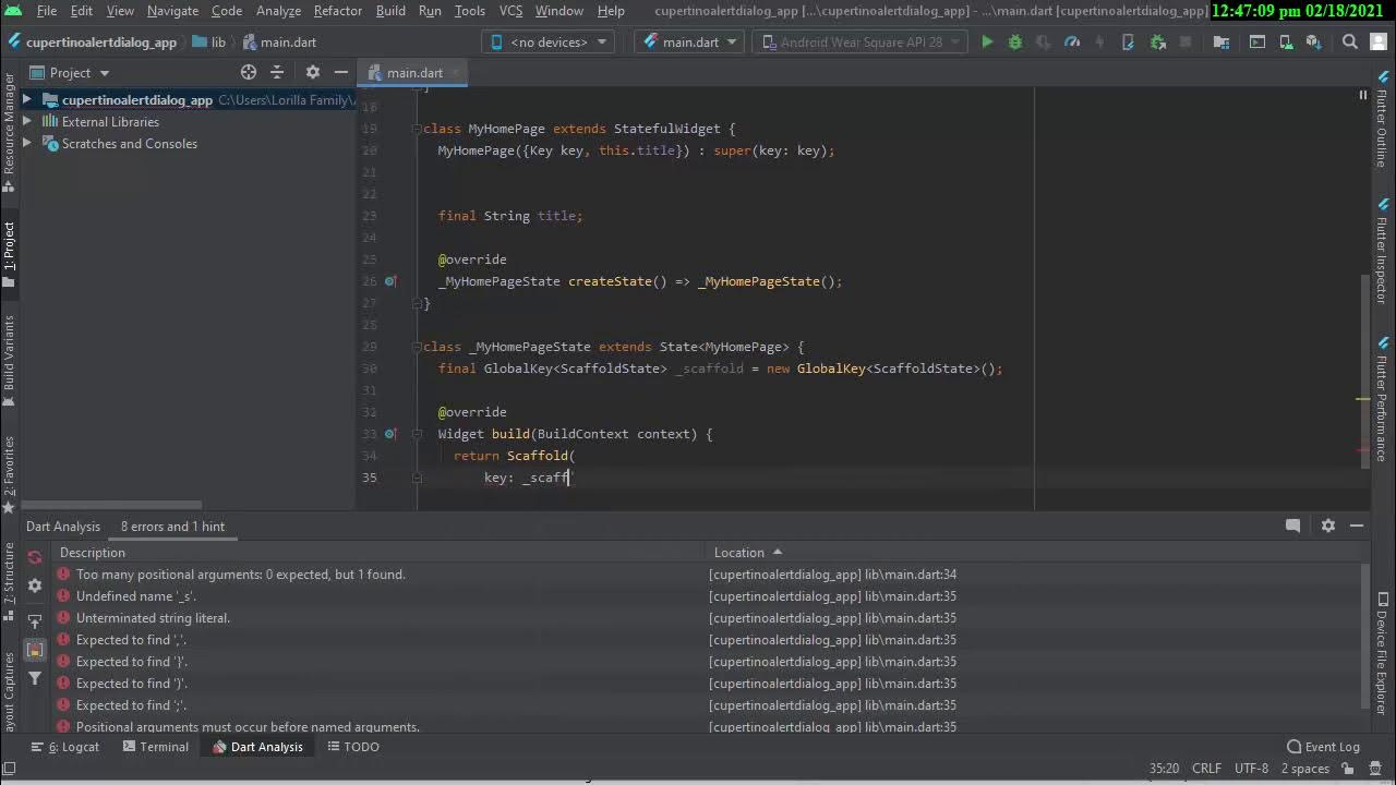 【FLUTTER ANDROID STUDIO and IOS】 Cupertino AlertDialog - YouTube