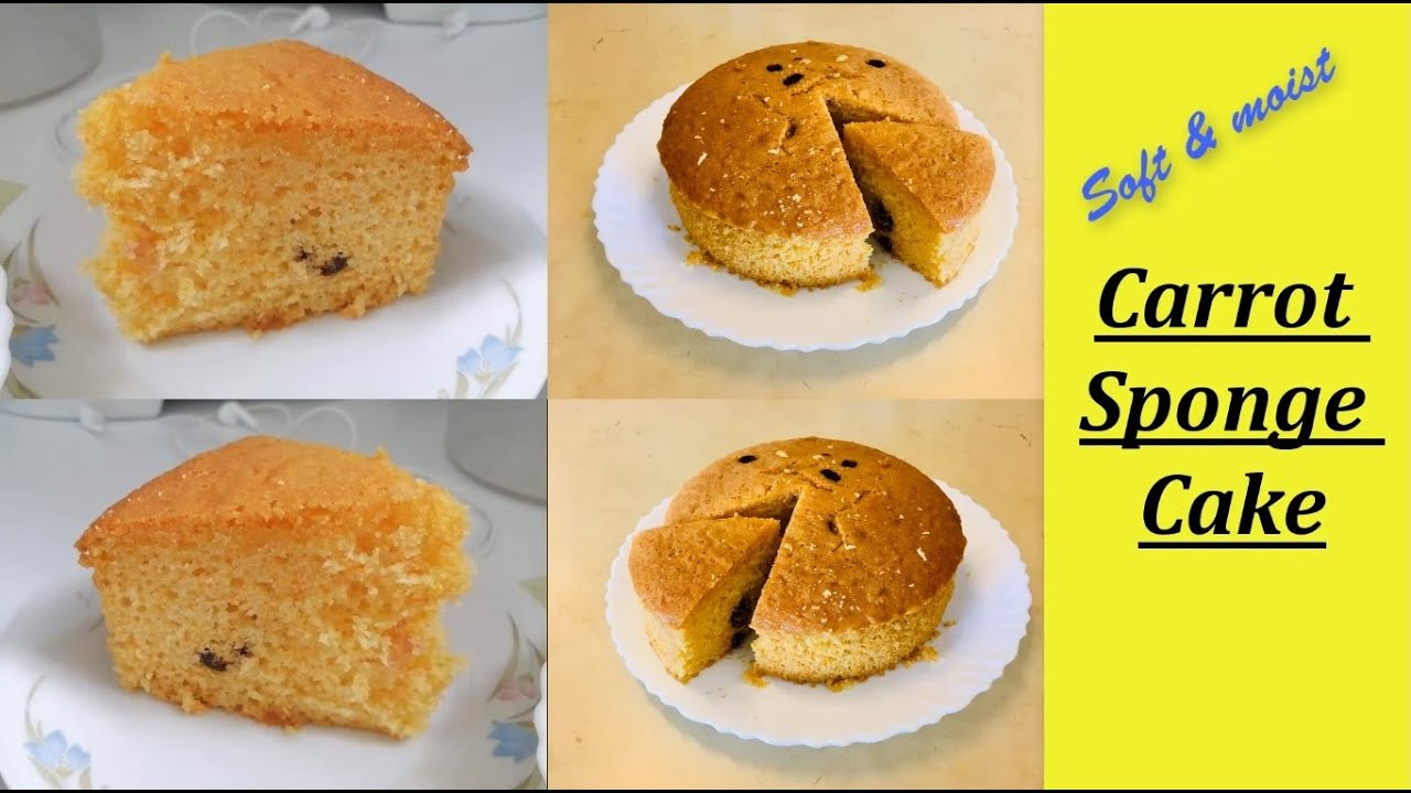 Carrot Sponge Cake | Homemade Carrot Cake | How to bake carrot cake ...