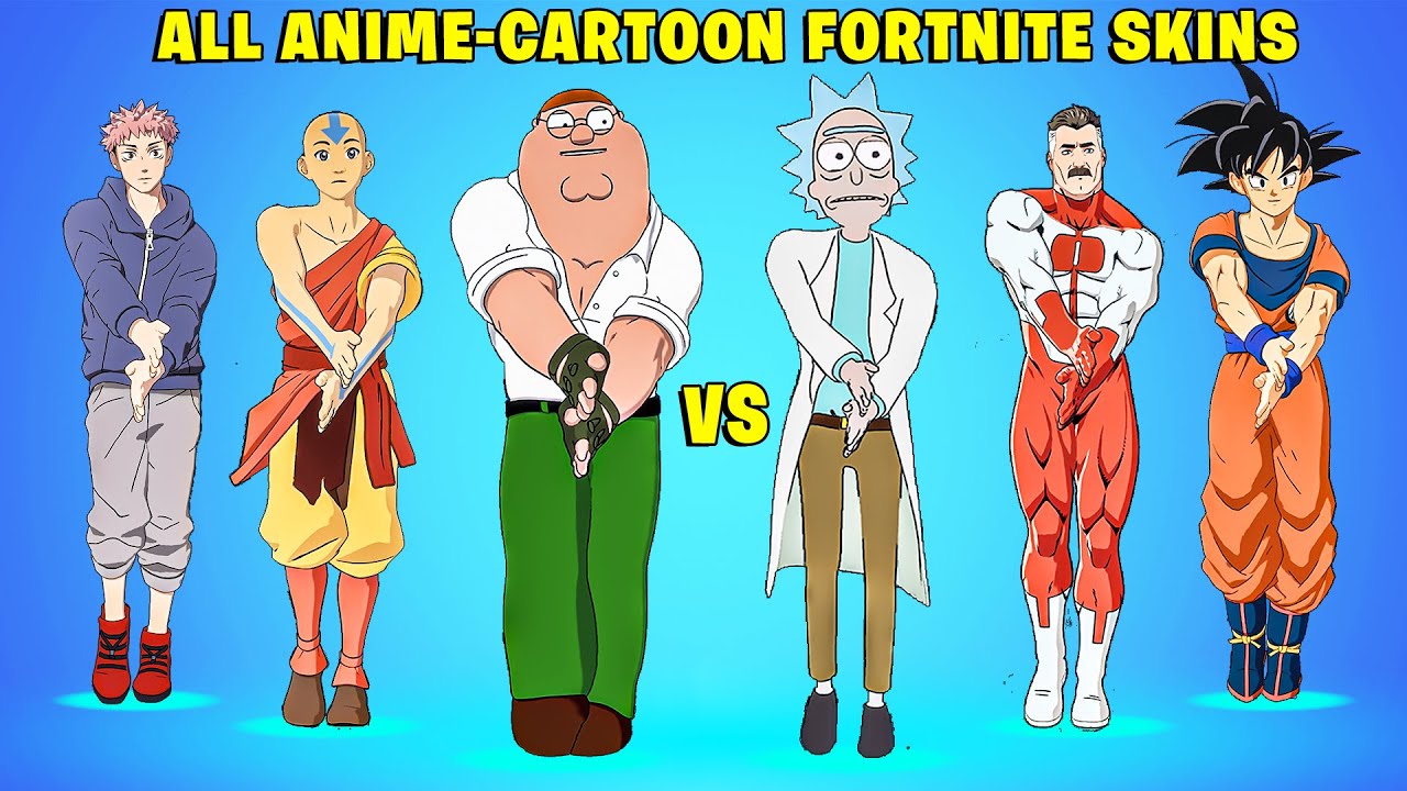 Fortnite Dance Battle: ALL ANIME/CARTOON SKINS - YouTube