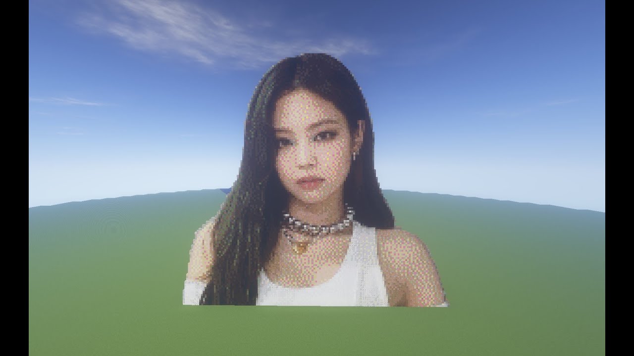 MINECRAFT GIANT PIXEL ART - Jennie Blackpink 🤘 - YouTube