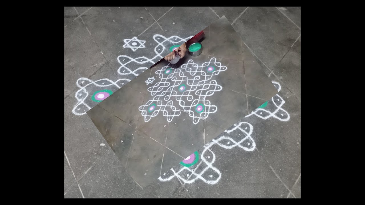 11 * 3 * 3 dots Rangoli|Creative Rangoli|Neli Rangoli|Beautiful Rangoli ...
