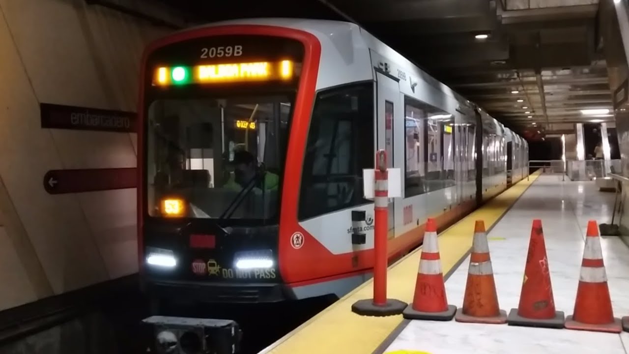 SF Muni 2-Car Siemens S200 LRV4 Train 2059+2028 on Route M Ocean View ...