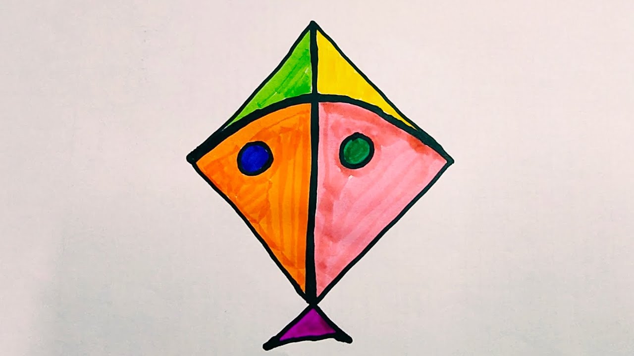 Let's learn how to draw kite easy step by step,and colouring,In this ...