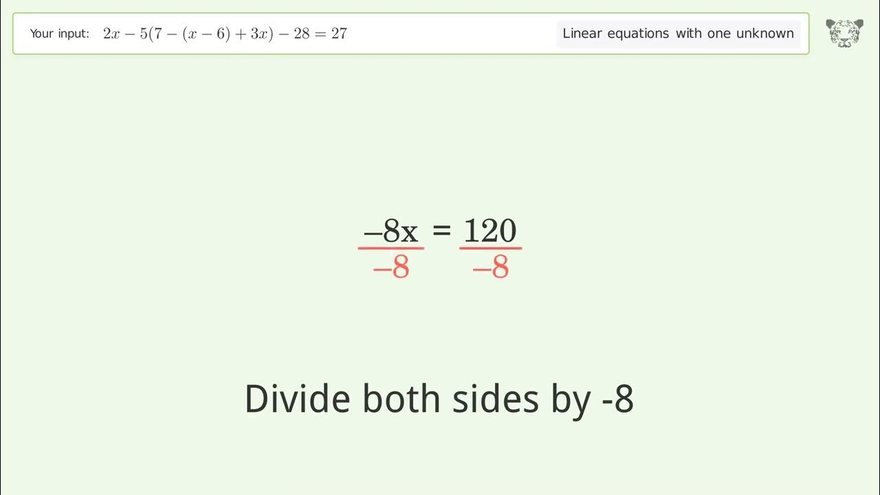 linear-equation-with-one-unknown-solve-2x-5-7-x-6-3x-28-27-step-by