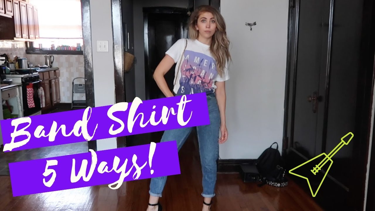 How To Style a Band T-Shirt 5 Ways - YouTube
