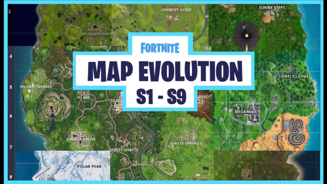 Fortnite Map History of Changes in 1 MINUTE | Season 1 - 9 - YouTube