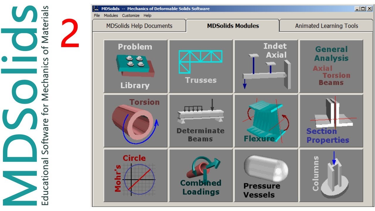 MDSolids #2 Determinate Beams Module | Diagrams | Shear | Moment | Slope | Deflection - YouTube