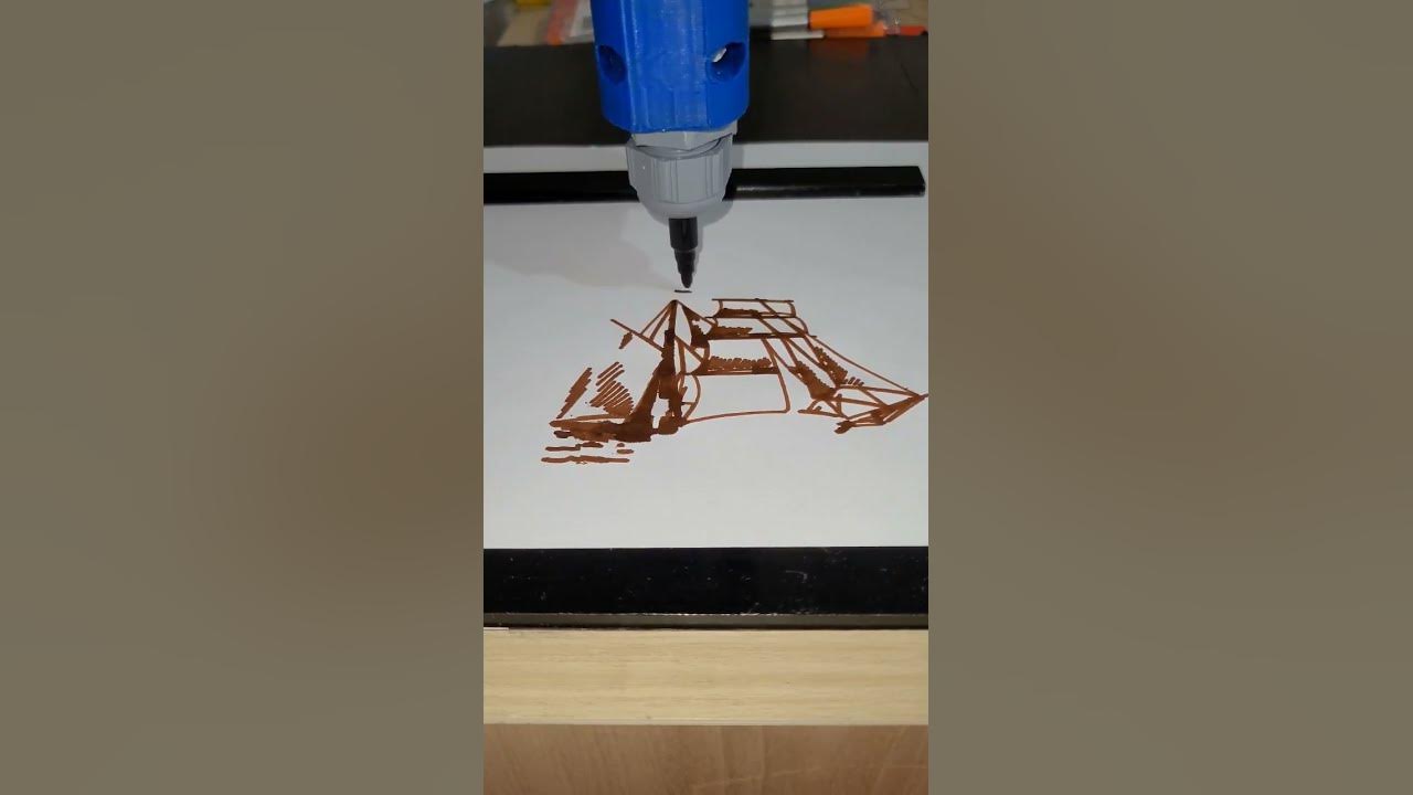 Sailboat Drawing Cncplotter Art Cnc Machine Youtube