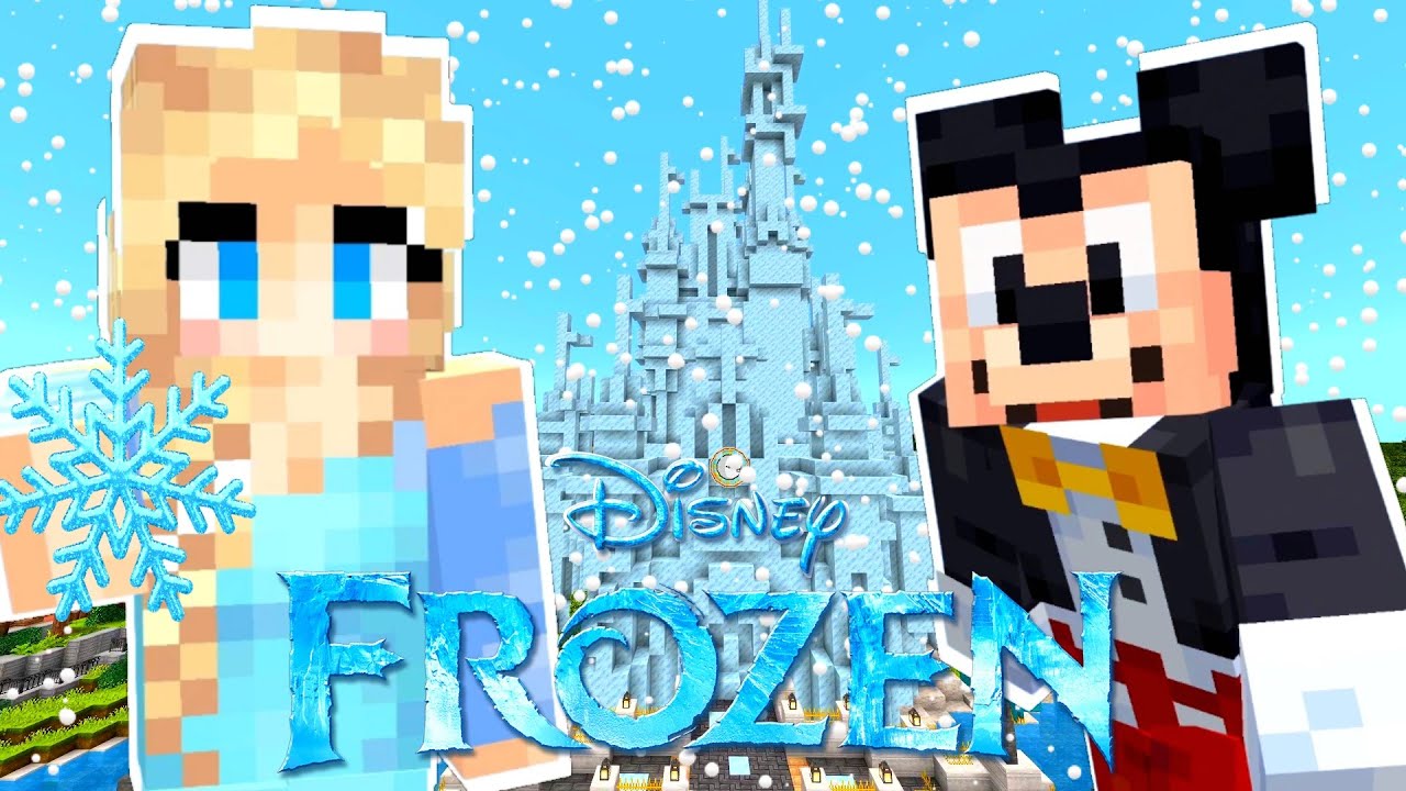 Elsa FROZE The Disney Castle In ICE! | Disney Minecraft | [2] - YouTube
