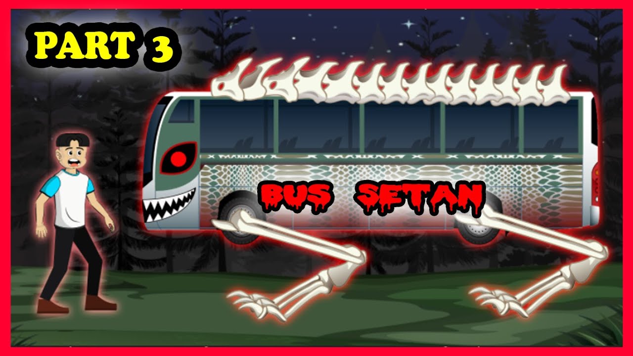 Misteri Bus Setan Part 3 Pertarungan - Kartun Hantu Pocong Lucu - YouTube